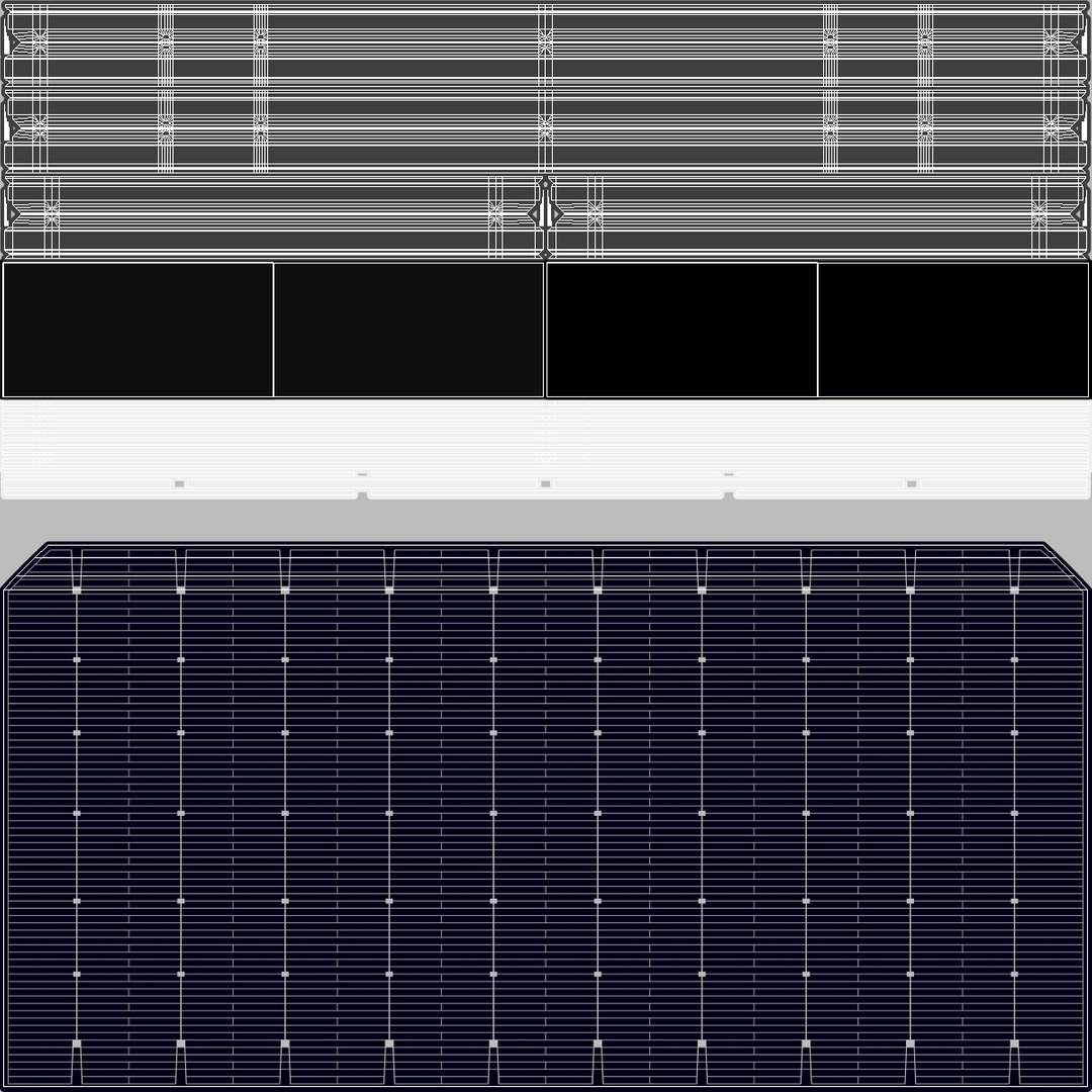 Half Cell Solar Panel Basic 3D - TurboSquid 2063337