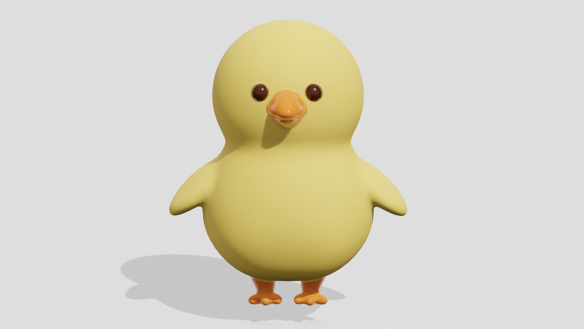 3D Model Cute Little Yellow Chicken - TurboSquid 2099827