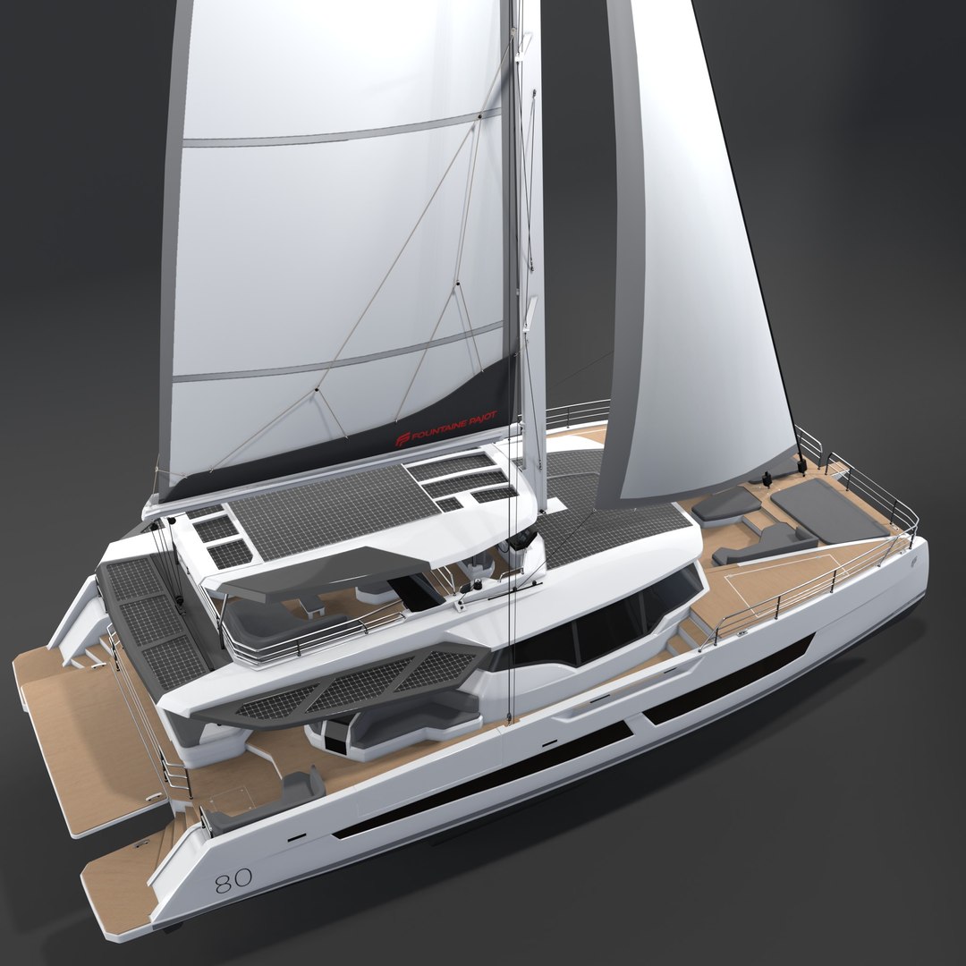 Fountaine Pajot 80 3D Catamaran 3D Model - TurboSquid 2053354