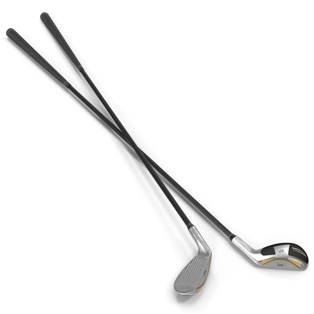 3d model 3 iron wood golf club