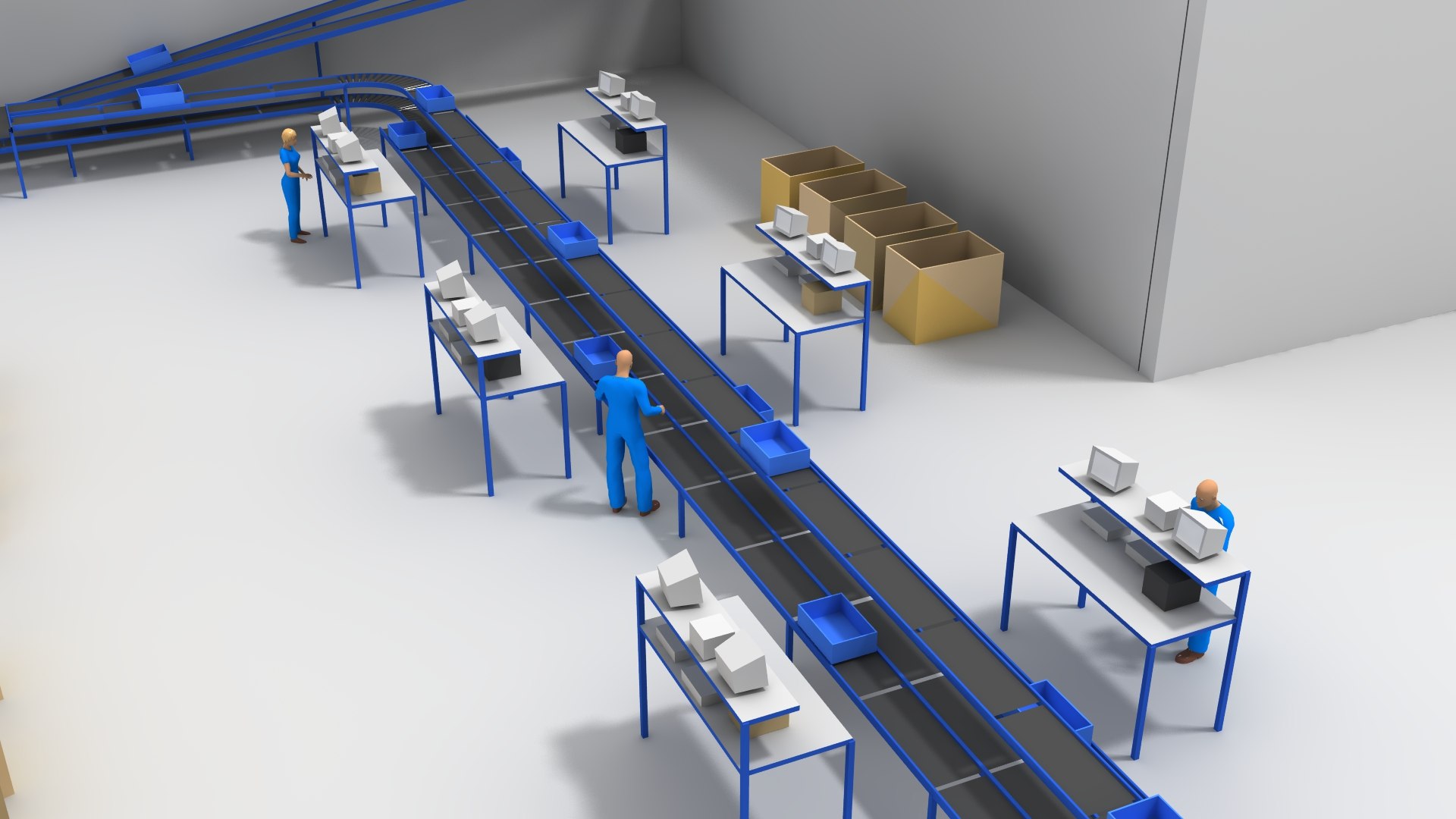 Sorting Conveyors Storage 3D Model - TurboSquid 1541446