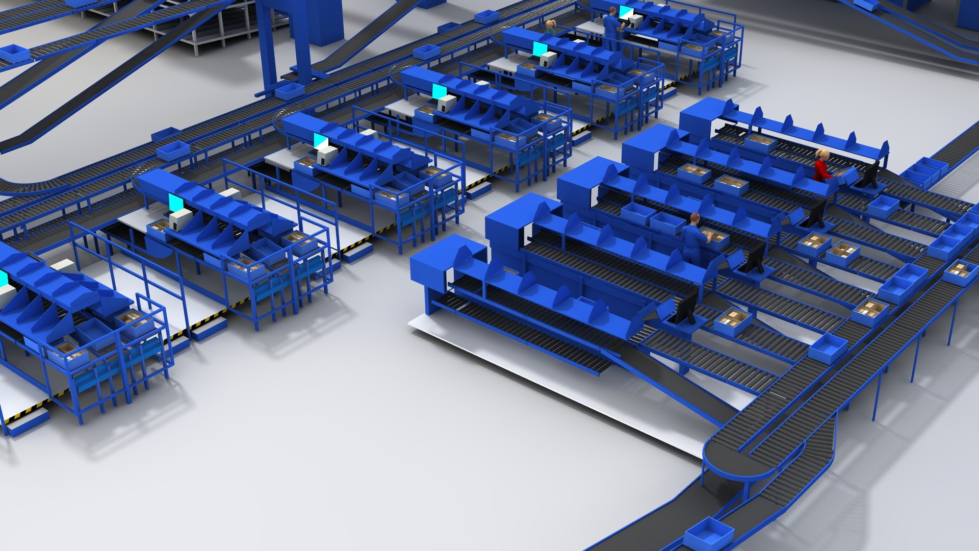 Sorting Conveyors Storage 3D Model - TurboSquid 1541446