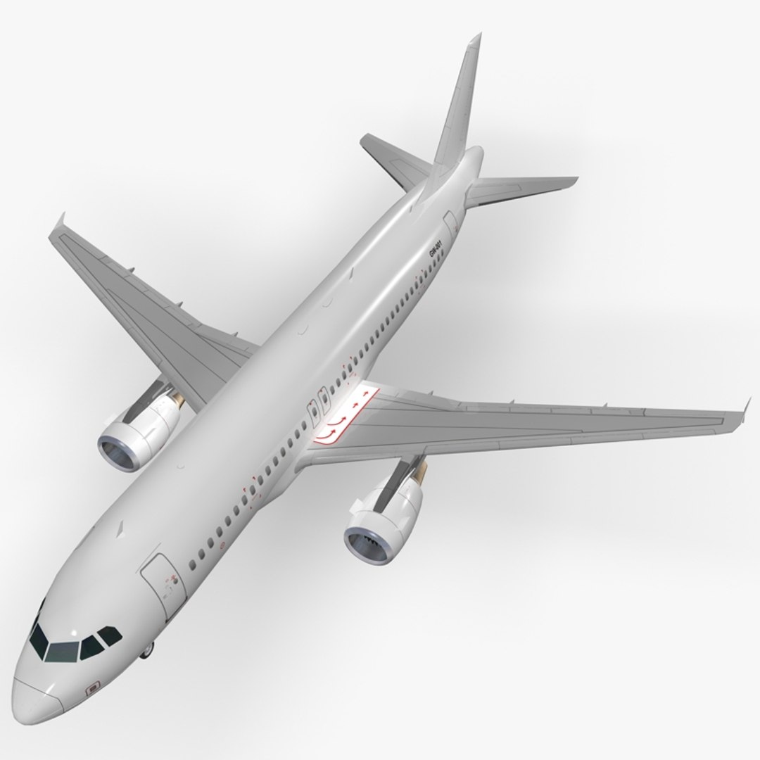 3d model airbus generic white planes