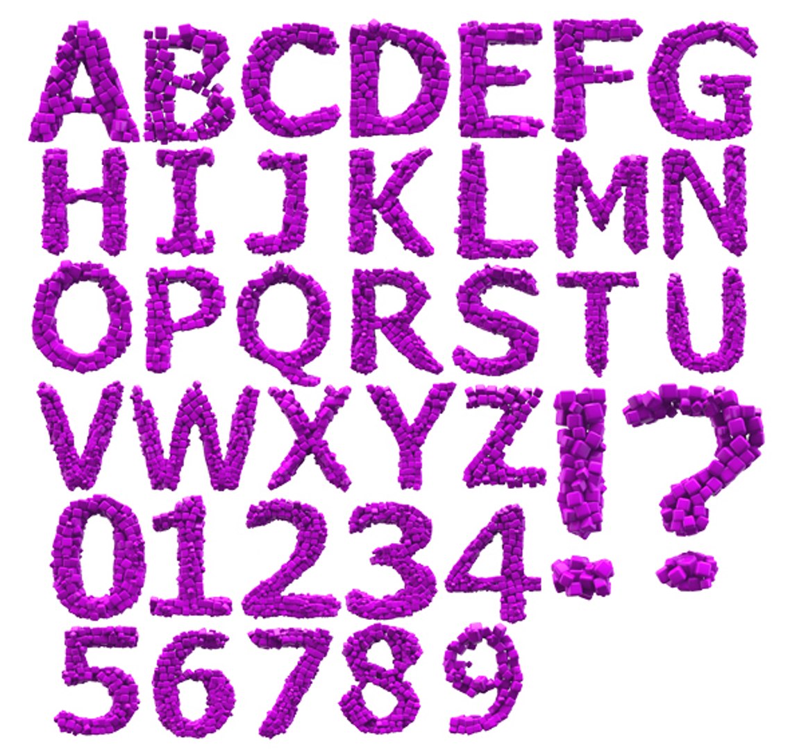 Cubic Letter Alphabet 3d Model