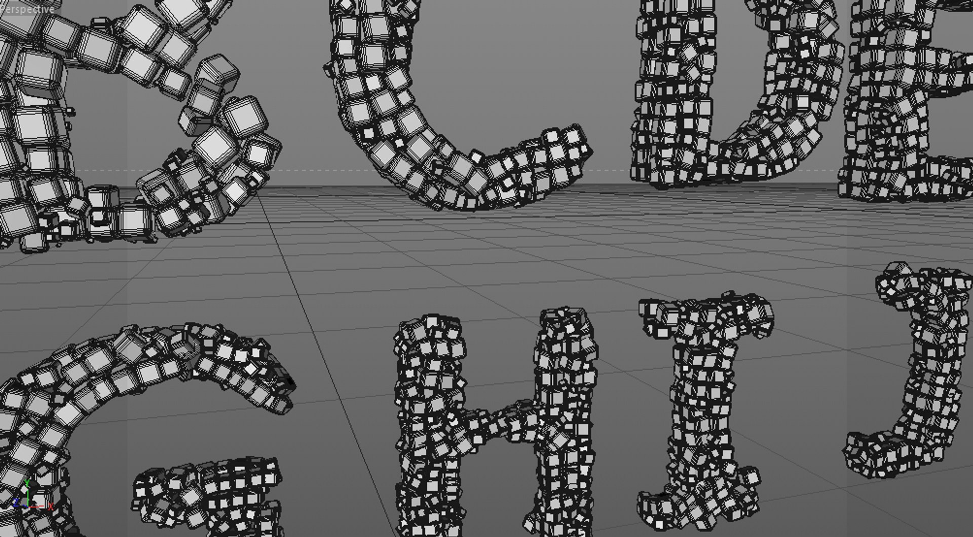 Cubic Letter Alphabet 3d Model