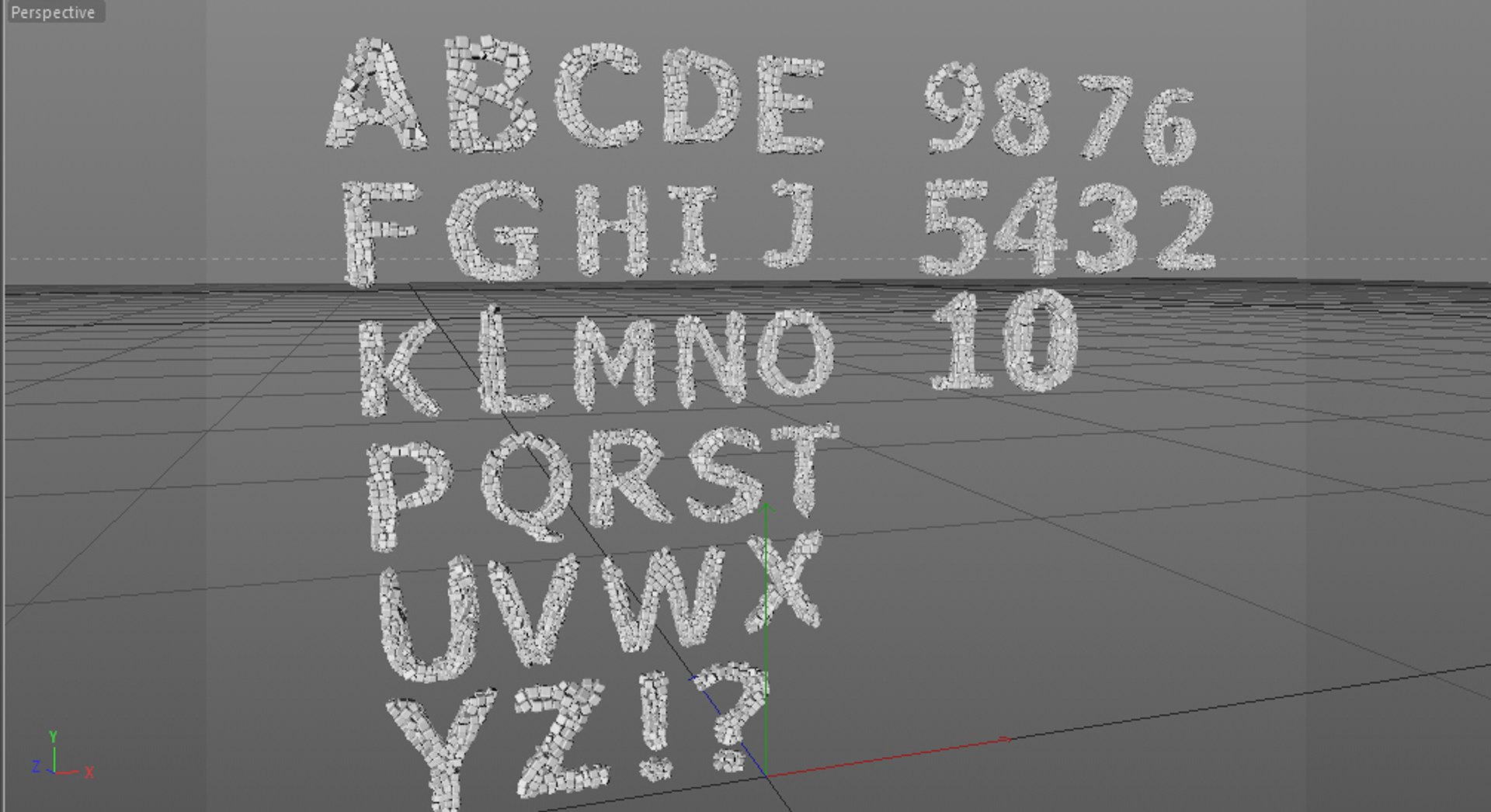 Cubic Letter Alphabet 3d Model