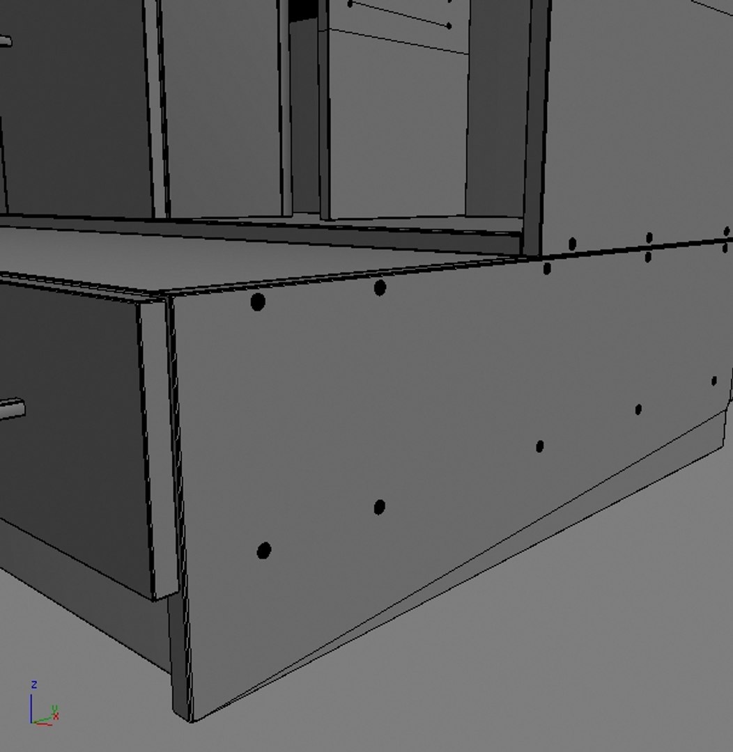 3d model unique sliding shelf