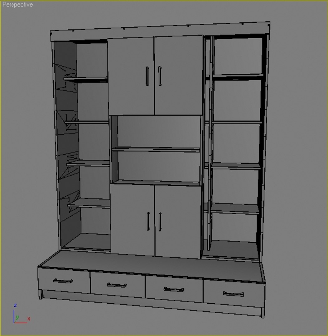 3d model unique sliding shelf
