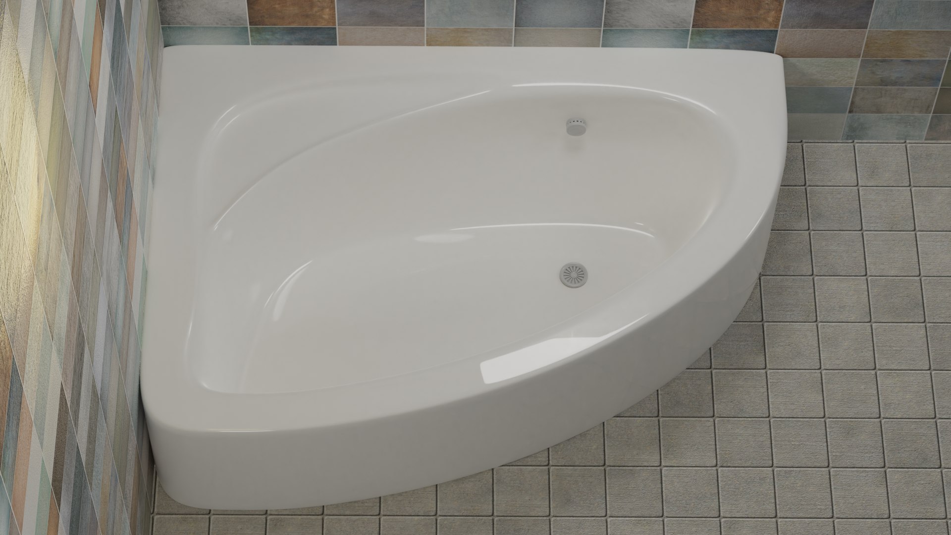 White Triangular Bath 3D Model - TurboSquid 1932876
