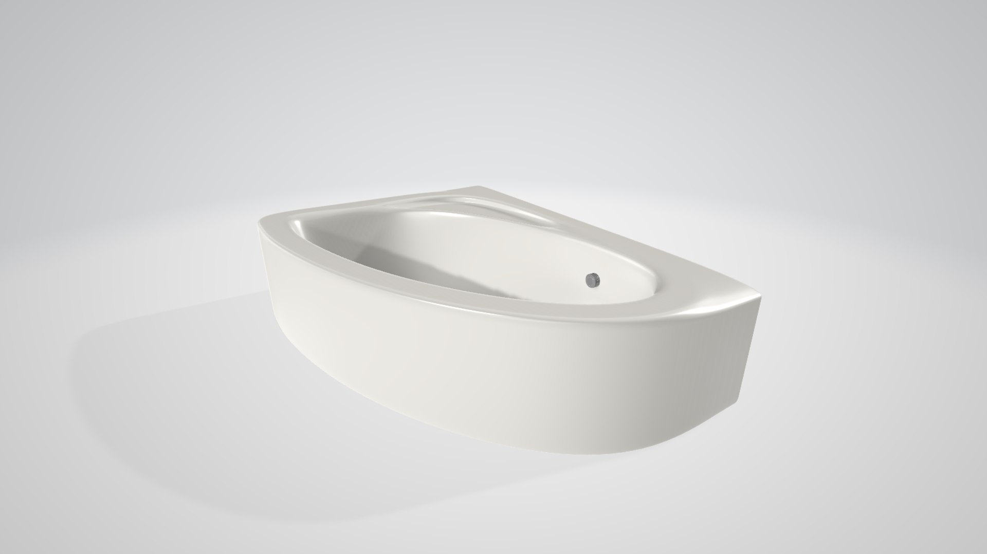 White Triangular Bath 3D Model - TurboSquid 1932876