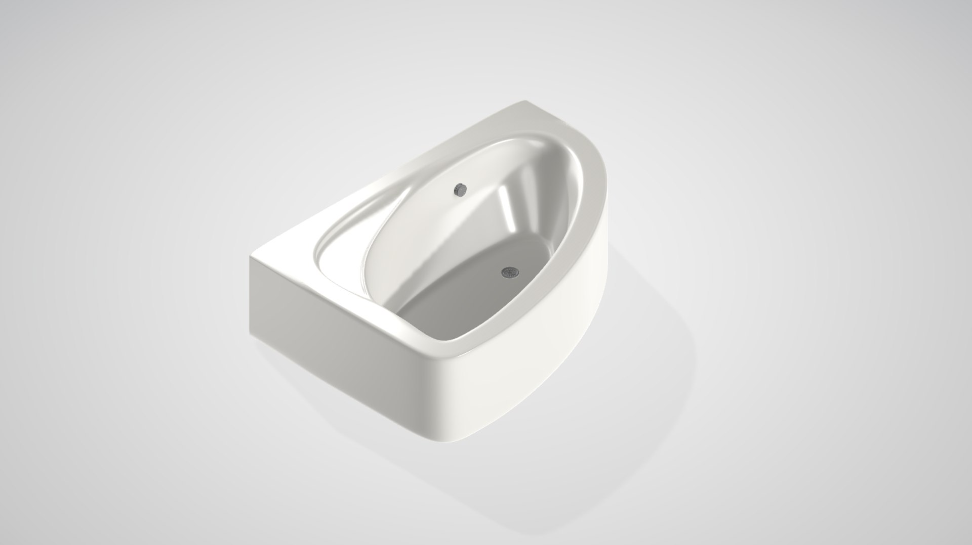 White Triangular Bath 3D Model - TurboSquid 1932876