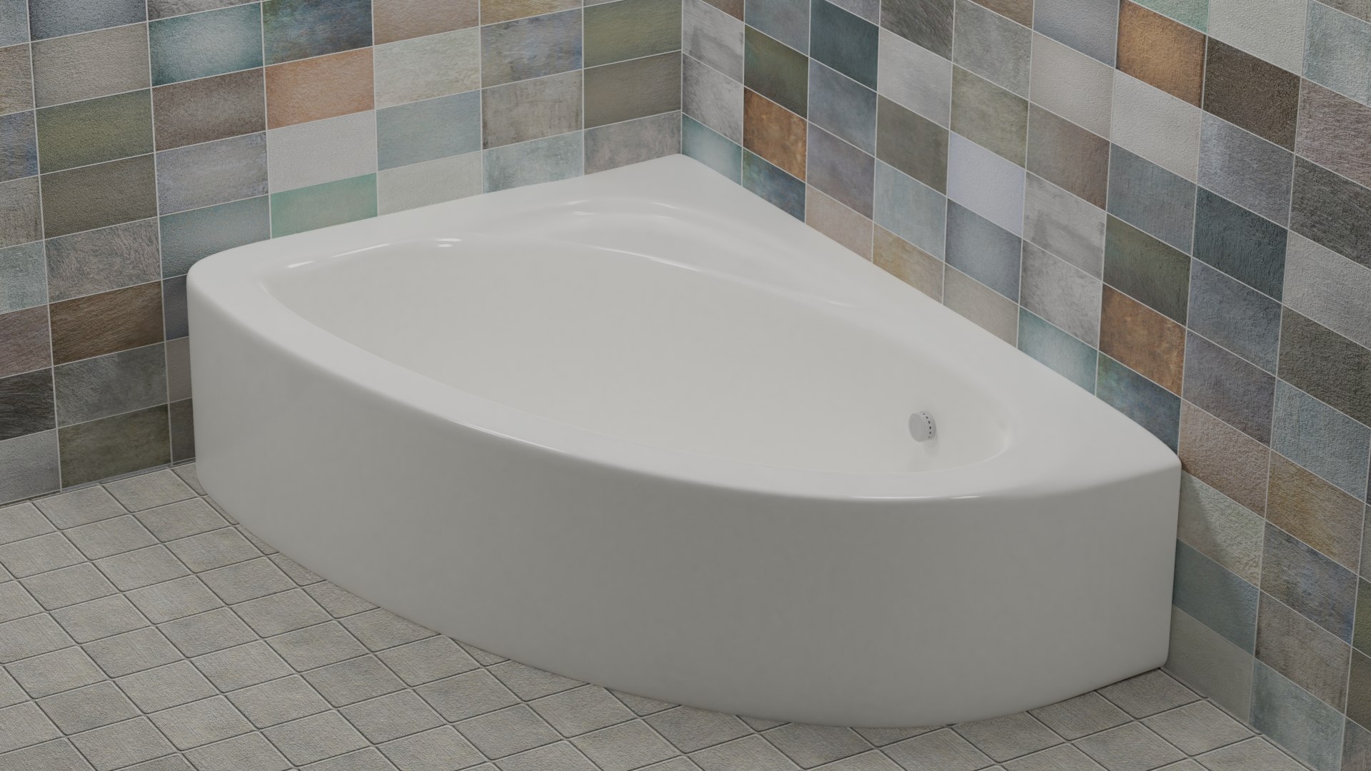 White Triangular Bath 3D Model - TurboSquid 1932876