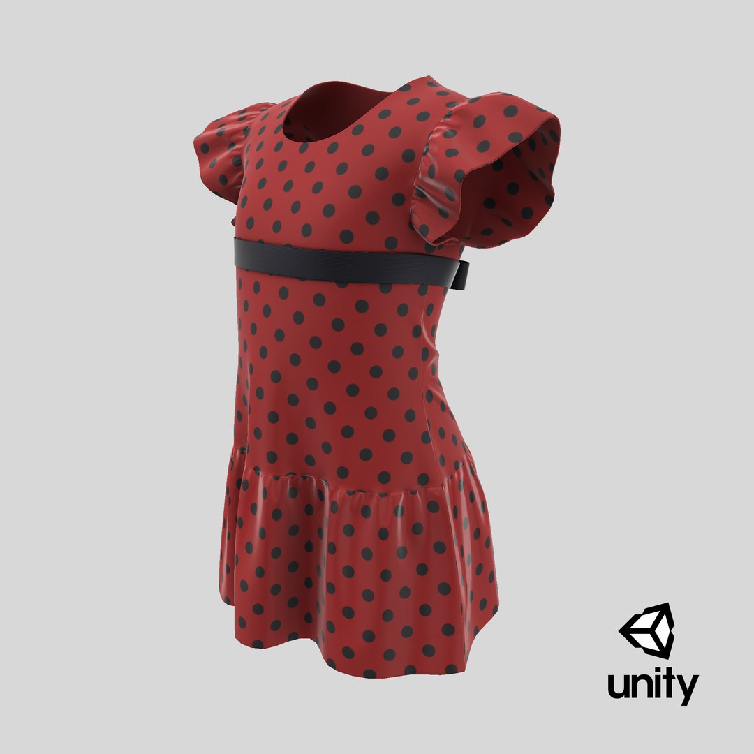 Dress Girl 5v PBR 3D model - TurboSquid 2137295