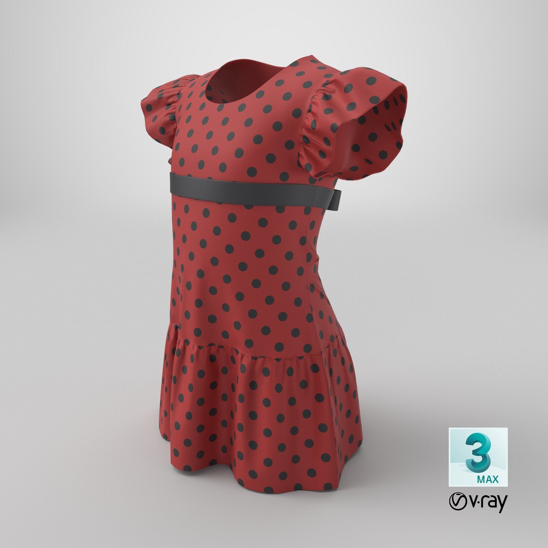 Dress Girl 5v PBR 3D Model - TurboSquid 2137295
