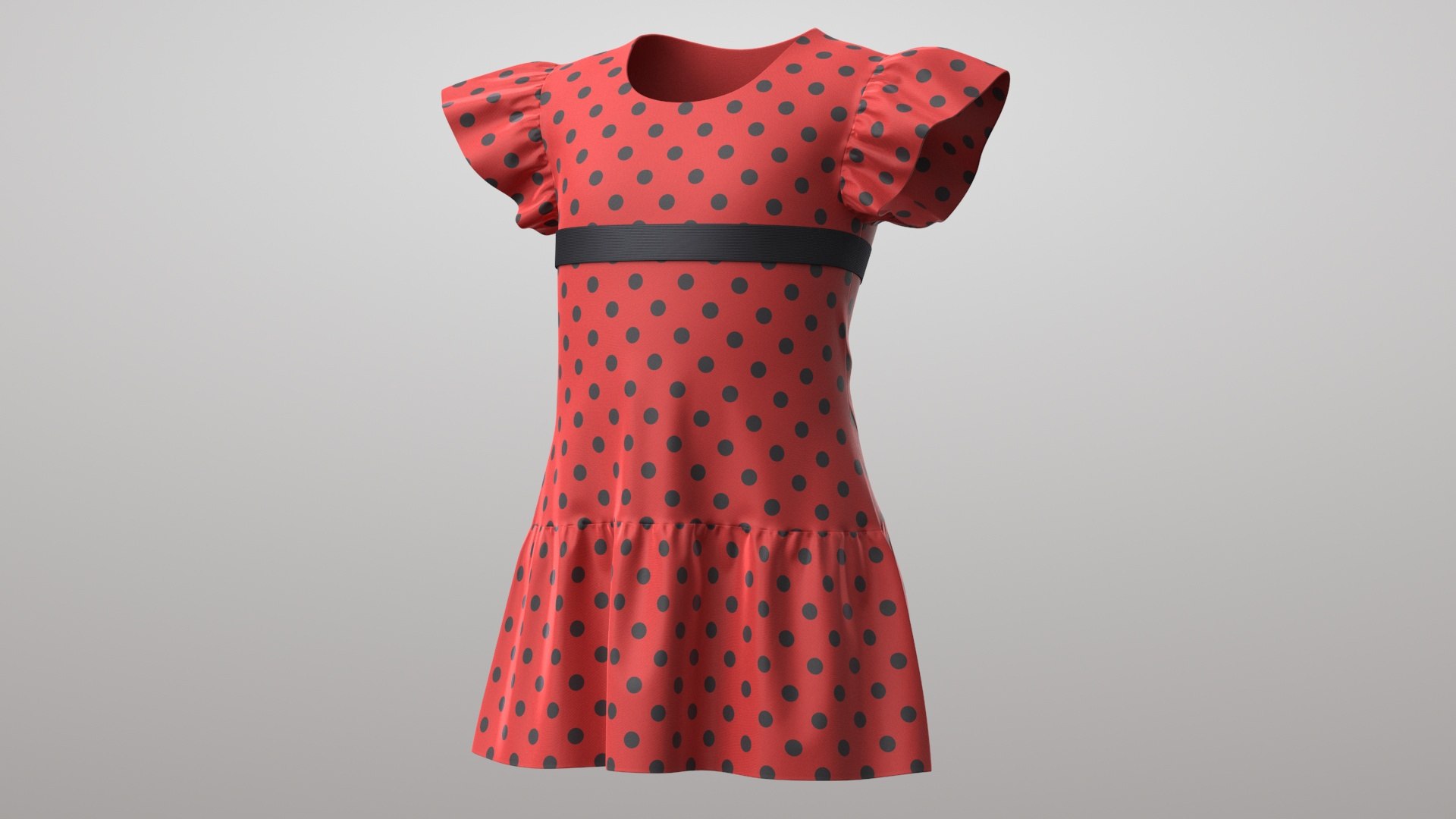 Dress Girl 5v PBR 3D Model - TurboSquid 2137295