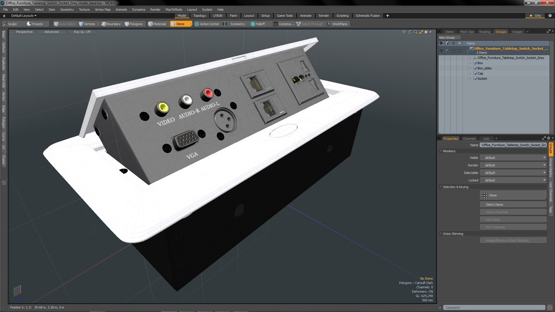 Office Furniture Tabletop Switch Socket Grey 3D model - TurboSquid 1905458