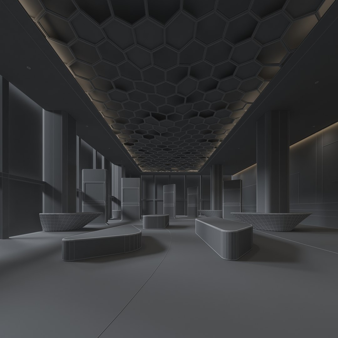 3D Office Building Lobby - Reception Hall 2 - TurboSquid 1718795
