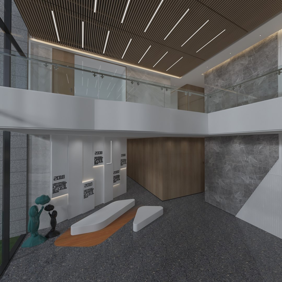 3D Office Building Lobby - Reception Hall 2 - TurboSquid 1718795