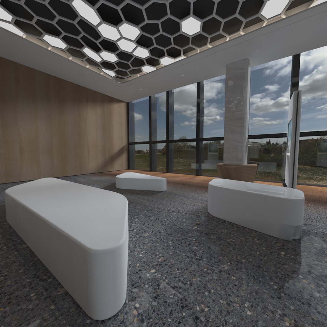 3D Office Building Lobby - Reception Hall 2 - TurboSquid 1718795