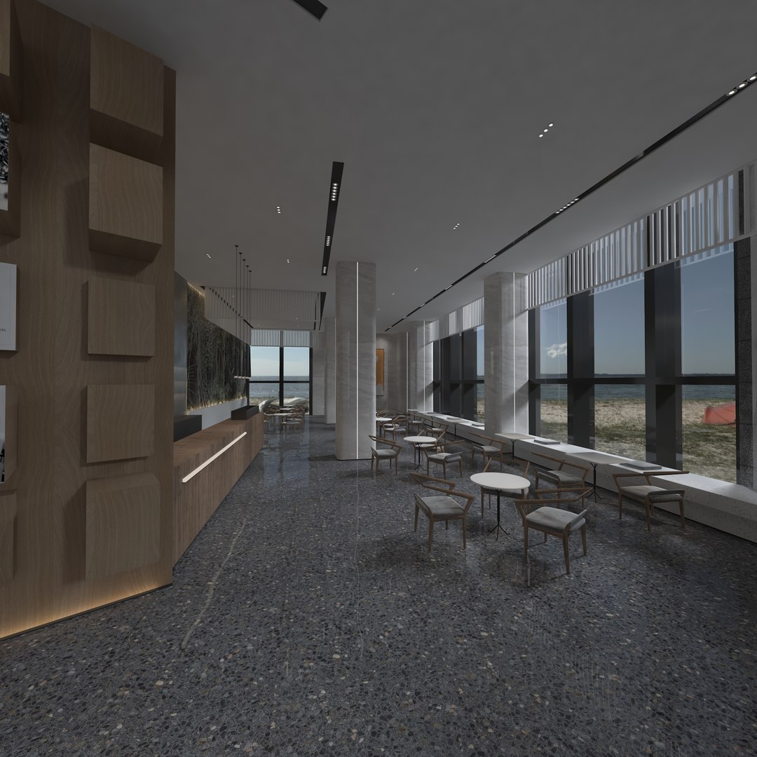 3D Office Building Lobby - Reception Hall 2 - TurboSquid 1718795