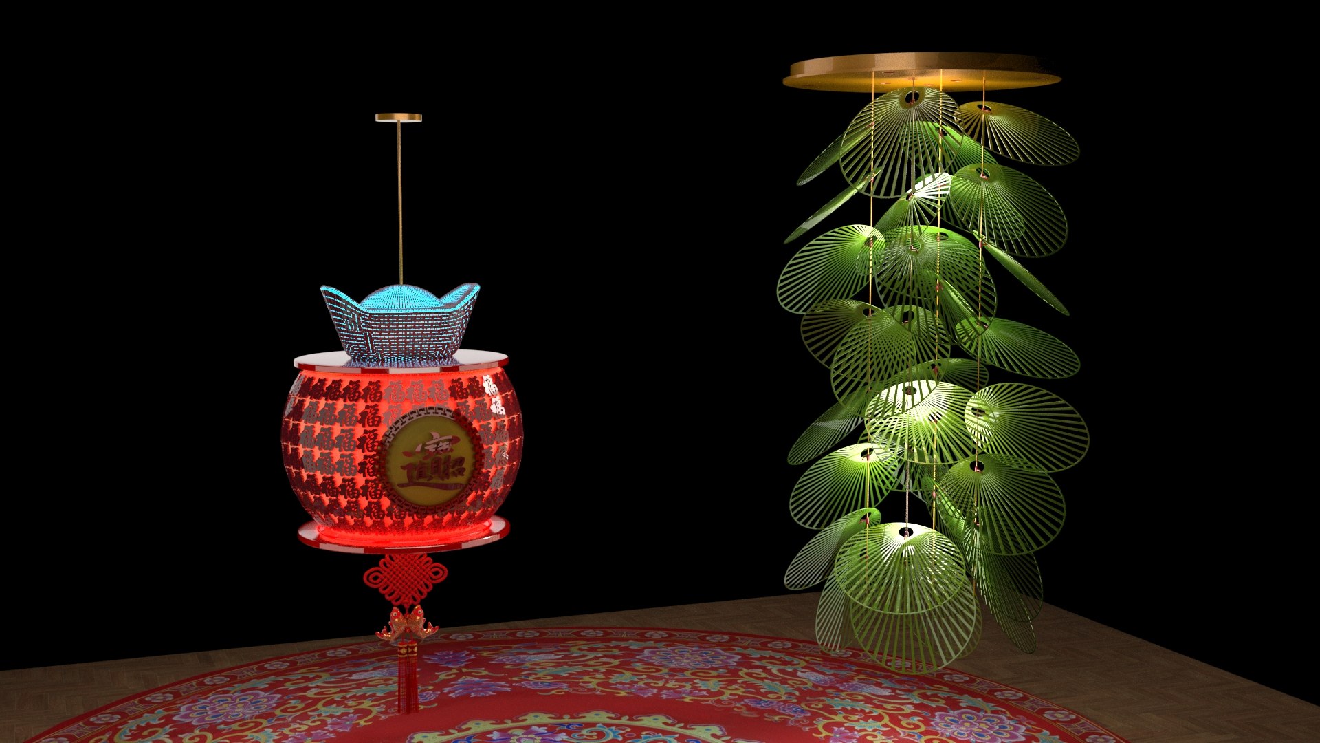 Chinese red lantern 3D model - TurboSquid 2148019