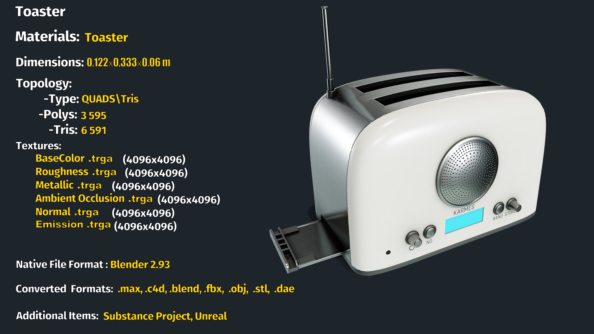 Toaster Radio 3D Model - TurboSquid 1769343