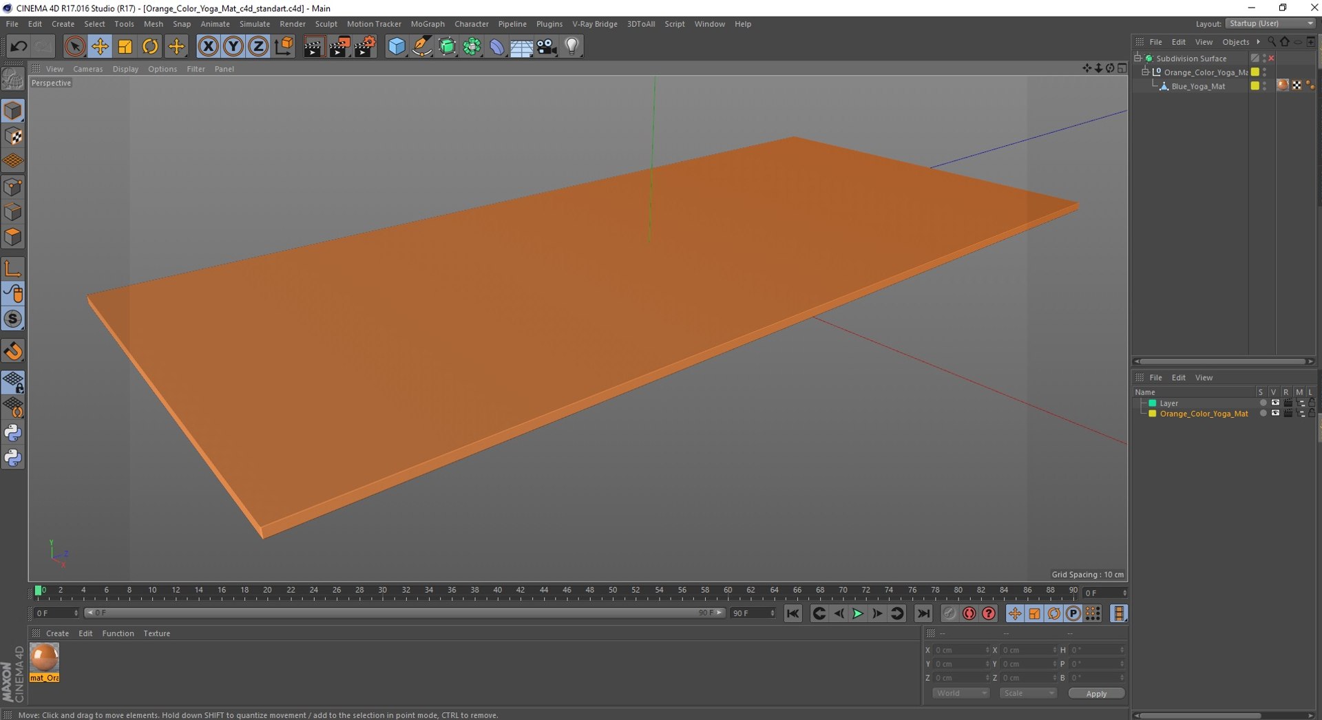3D Orange Color Yoga Mat - TurboSquid 2141164