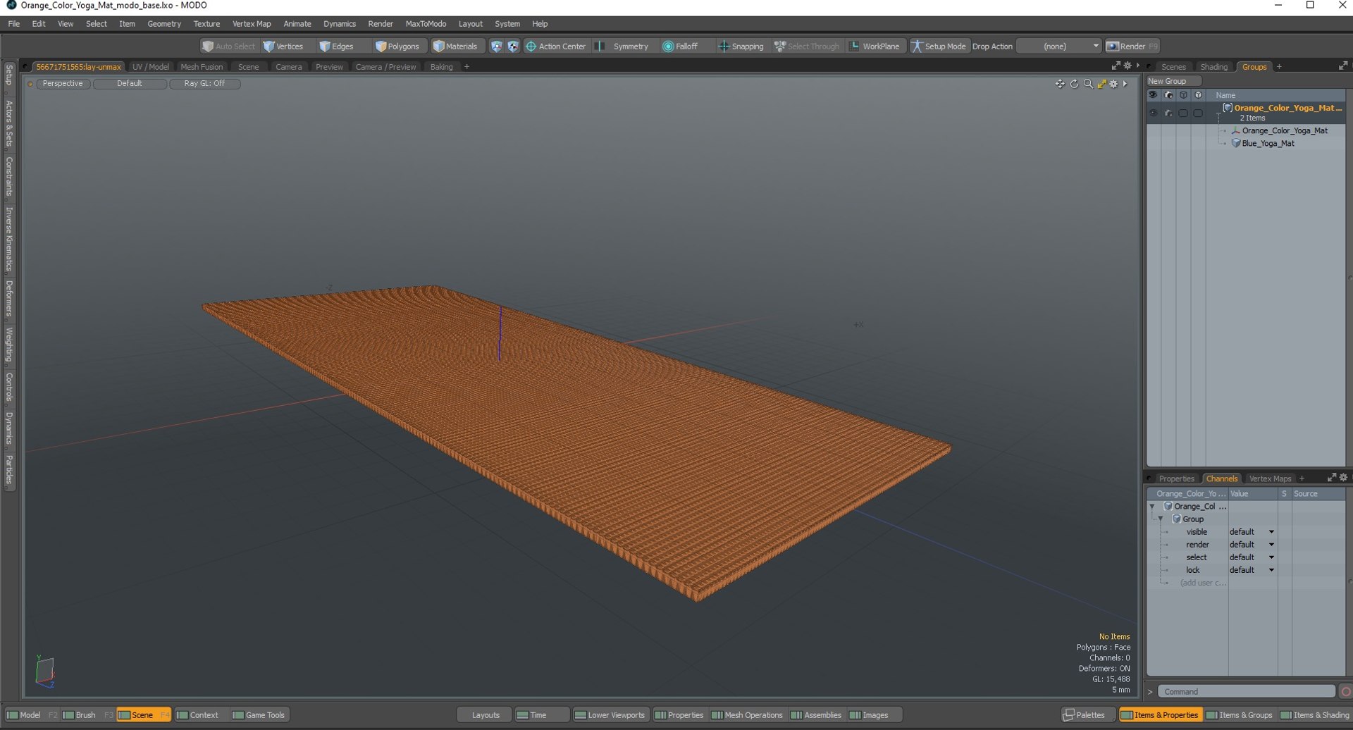 3D Orange Color Yoga Mat - TurboSquid 2141164