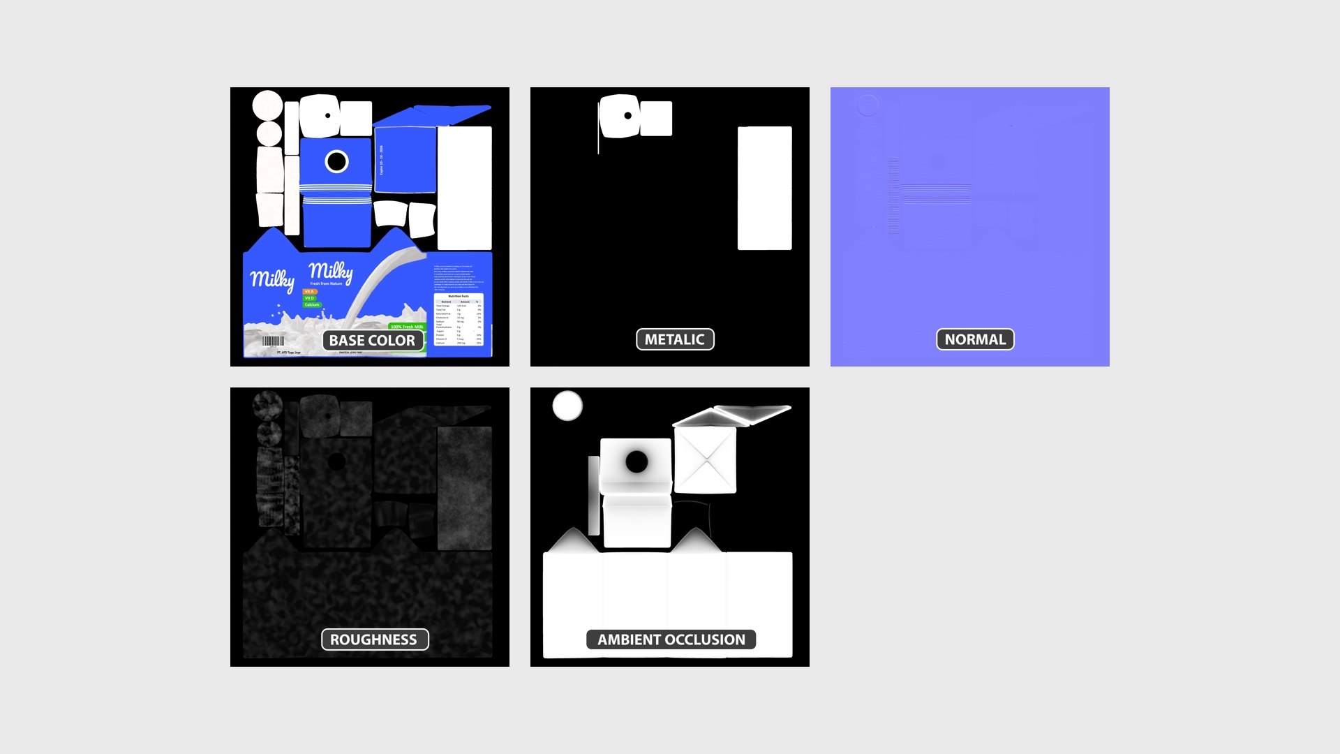 Milk Packaging Box PBR 3D Model - TurboSquid 2315544