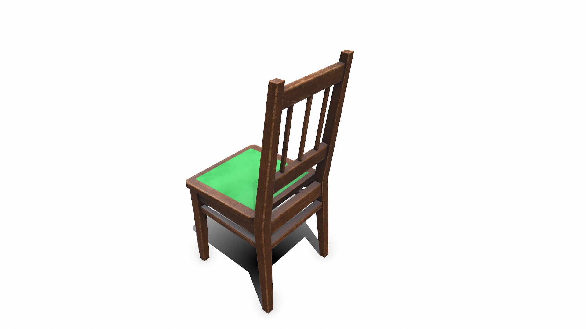 3D Old Wooden Chair Low-poly PBR Model - TurboSquid 2143493