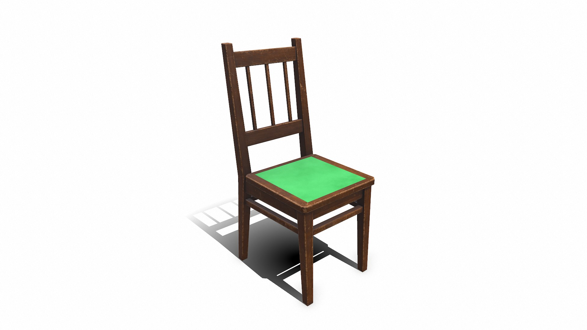 3D Old Wooden Chair Low-poly PBR model - TurboSquid 2143493