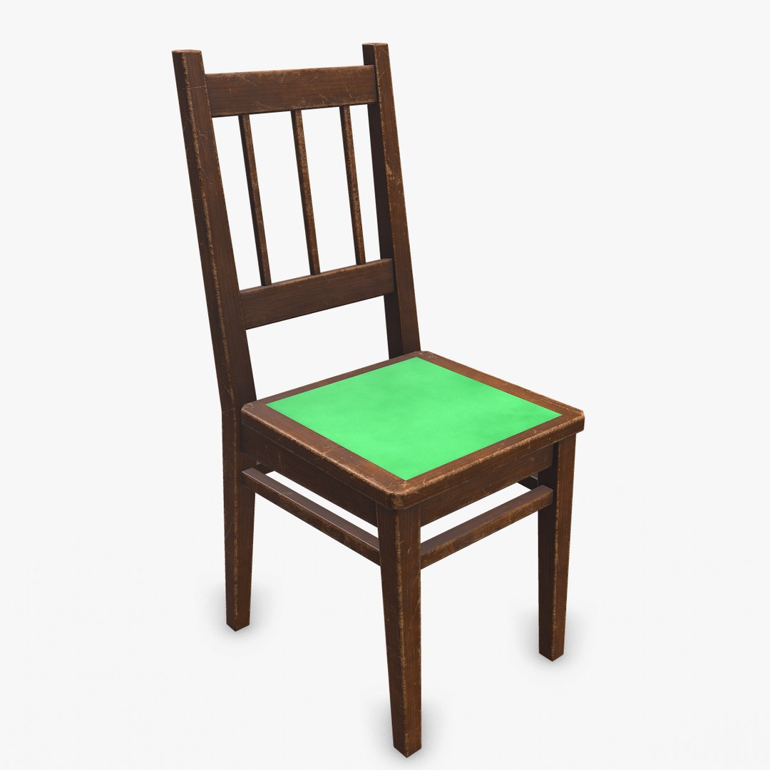 3D Old Wooden Chair Low-poly PBR Model - TurboSquid 2143493