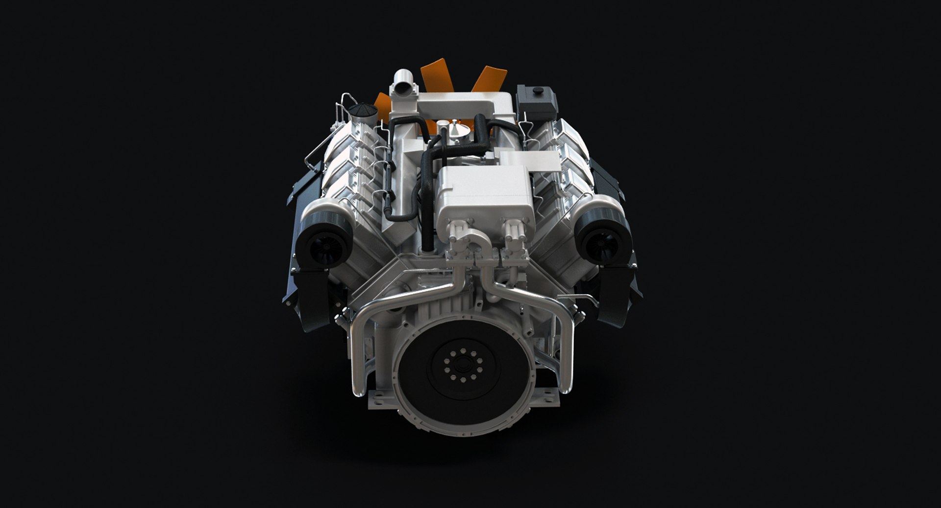 Truck V8 Diesel Engine 3d 3ds