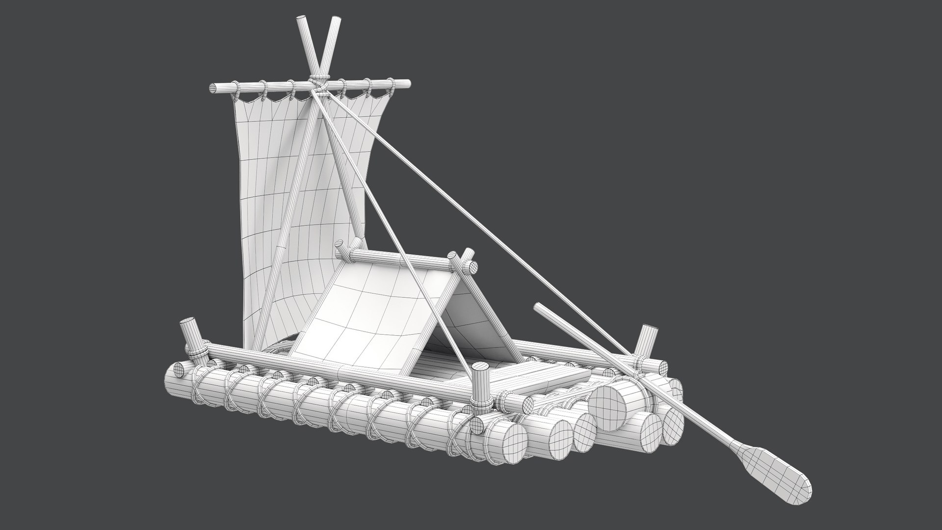 Realistic Wooden Raft 3D Model - TurboSquid 1581770