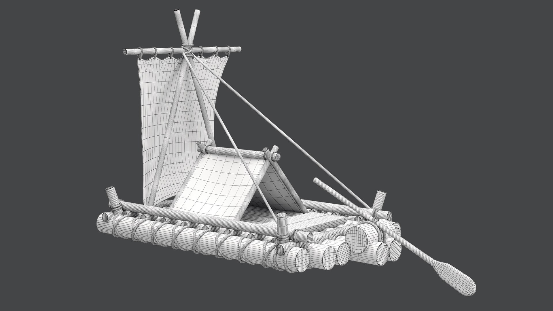 Realistic Wooden Raft 3D Model - TurboSquid 1581770