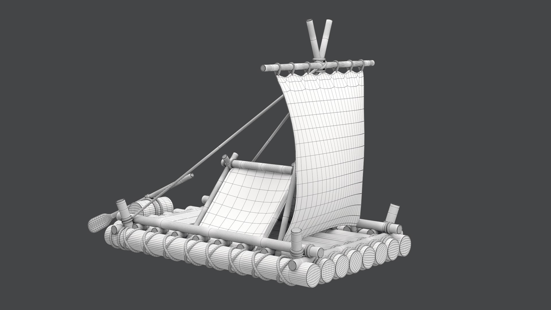 Realistic Wooden Raft 3D Model - TurboSquid 1581770