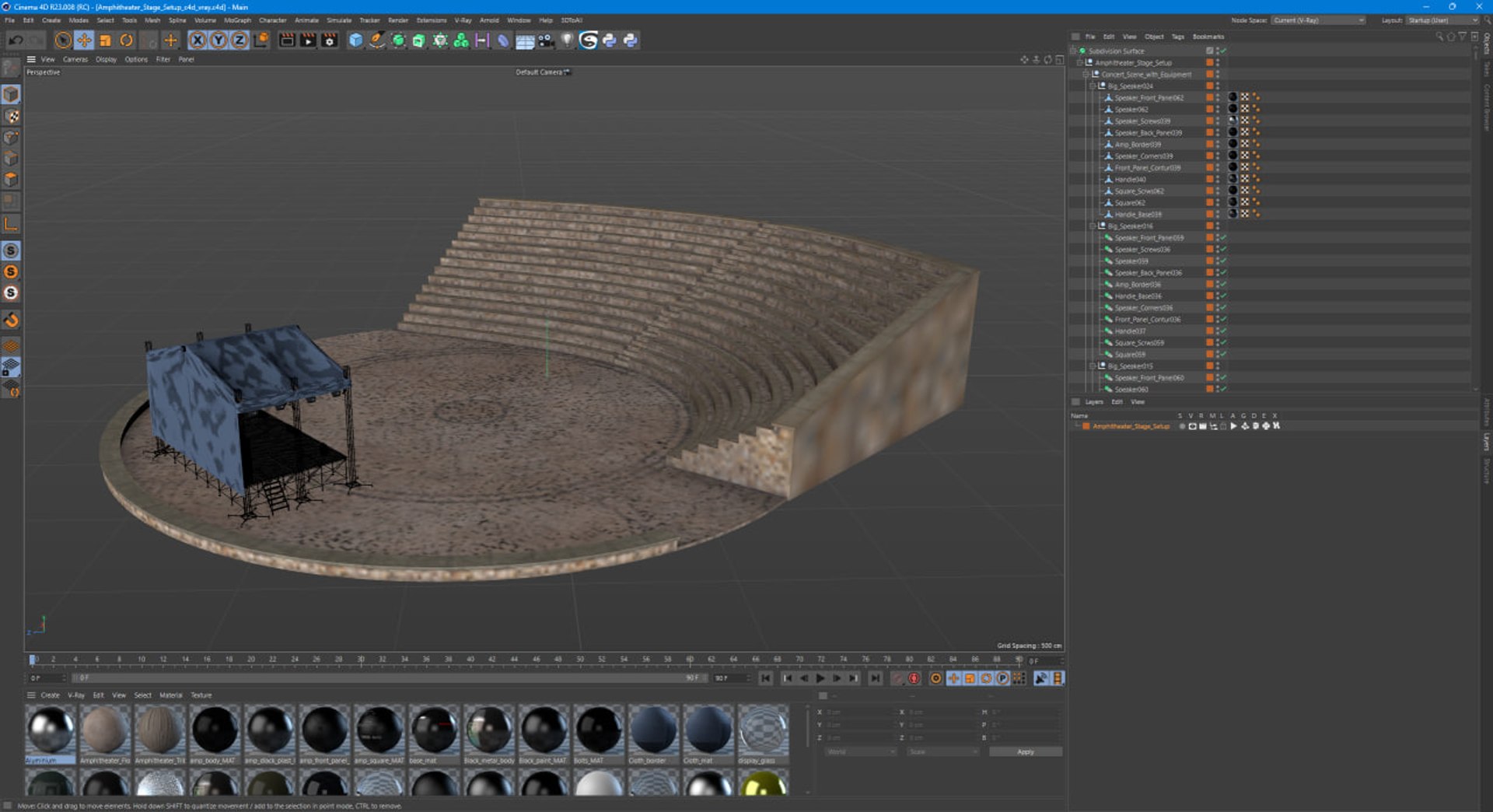 Amphitheater Stage Setup 3D Model - TurboSquid 2378223