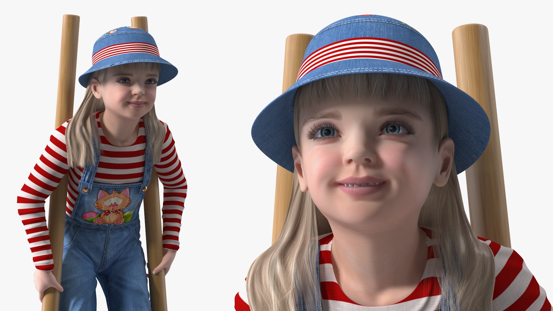 Girl On Wooden Walking Stilts 3D - TurboSquid 2302330