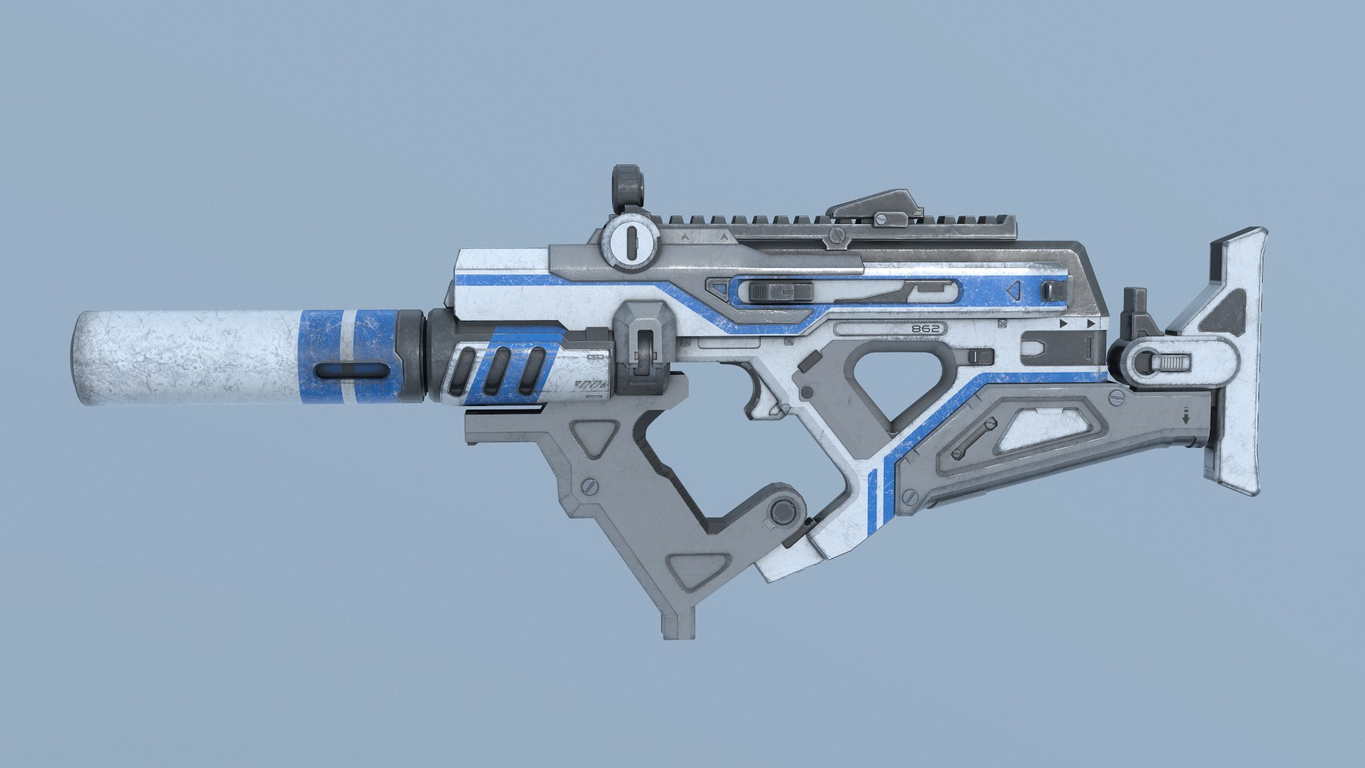 Futuristic Smg Gun 3D Model - TurboSquid 1518709