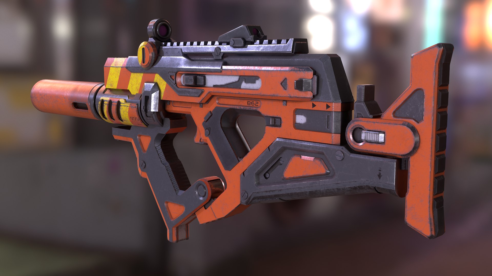 Futuristic smg gun 3D model - TurboSquid 1518709