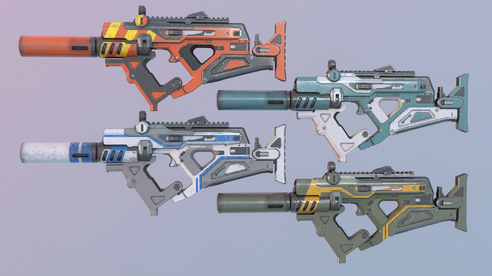 Futuristic Smg Gun 3D Model - TurboSquid 1518709