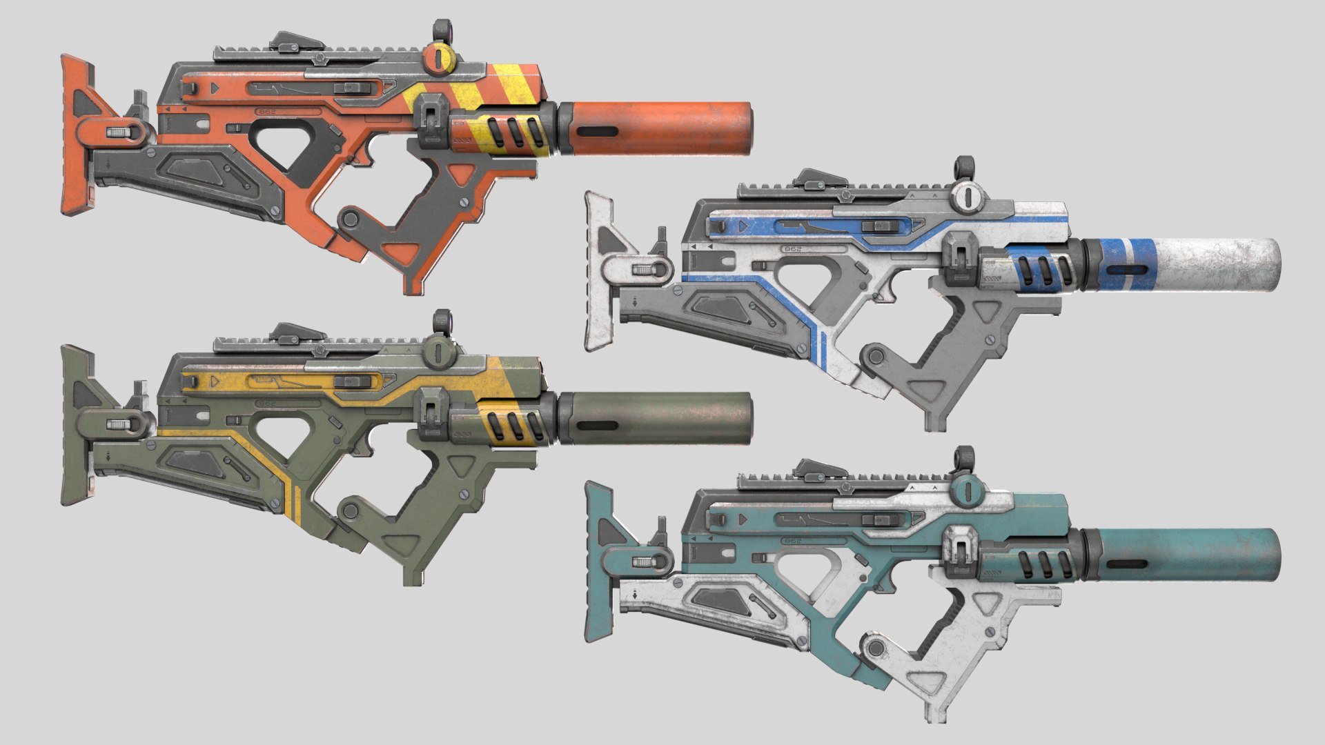 Futuristic Smg Gun 3D Model - TurboSquid 1518709