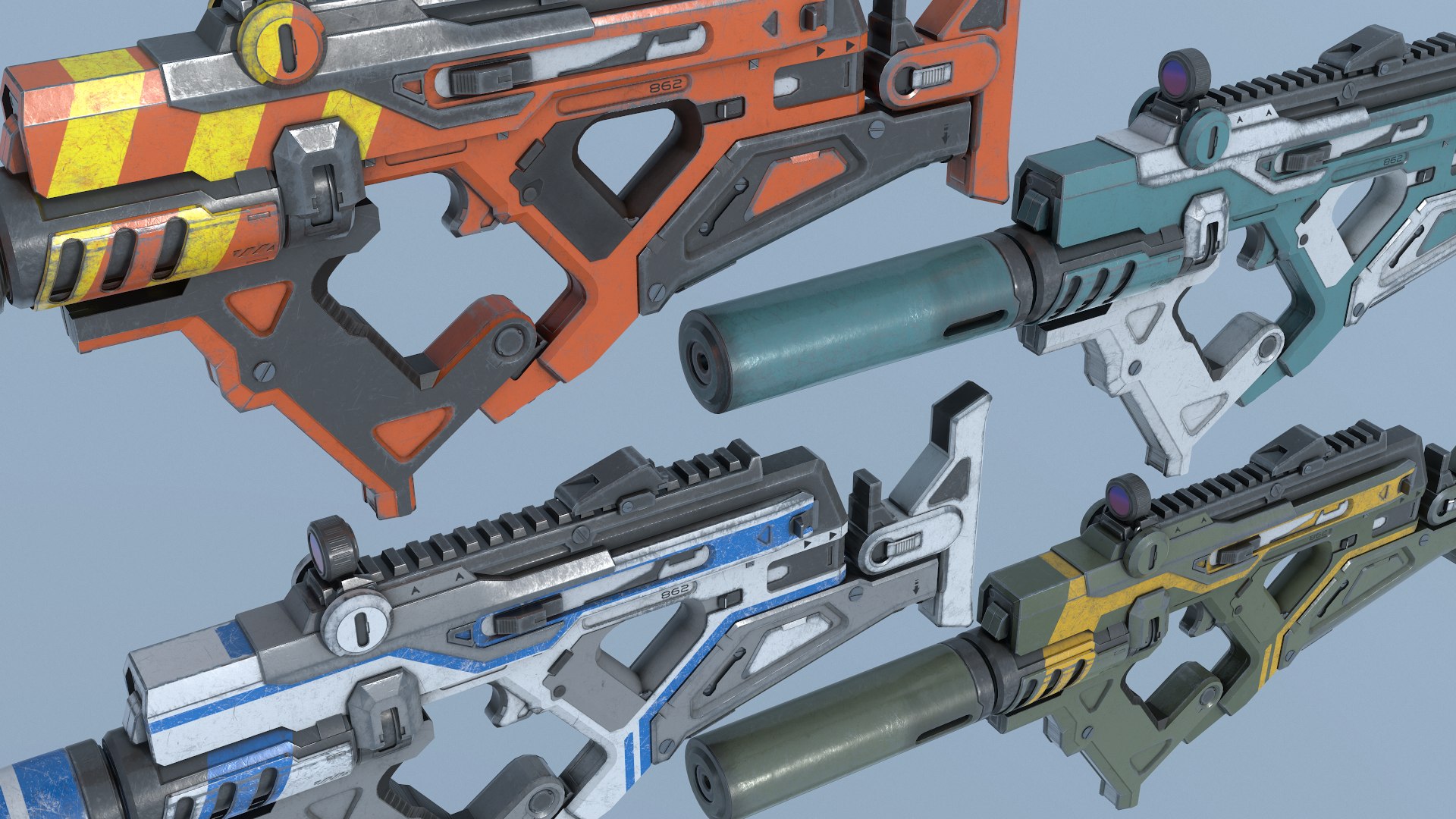 Futuristic Smg Gun 3D Model - TurboSquid 1518709