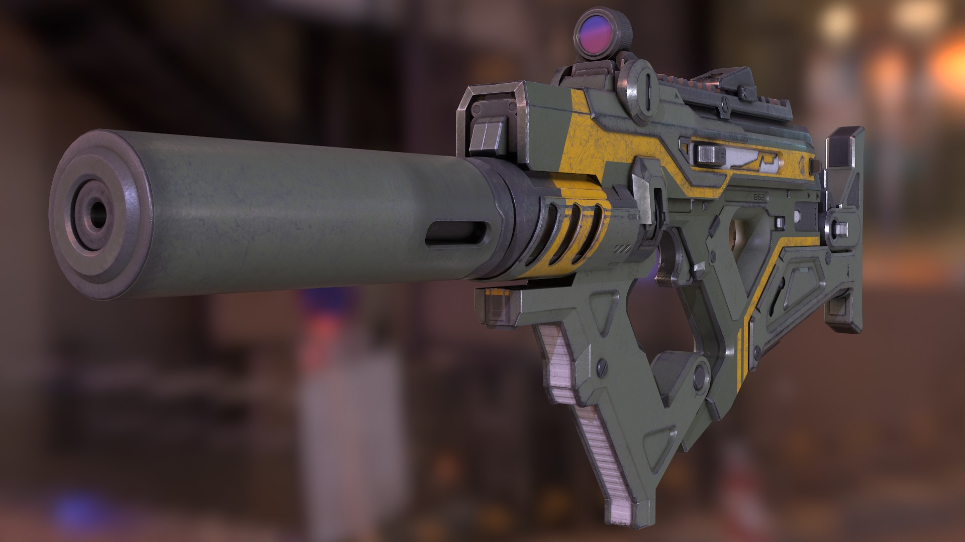 Futuristic Smg Gun 3D Model - TurboSquid 1518709