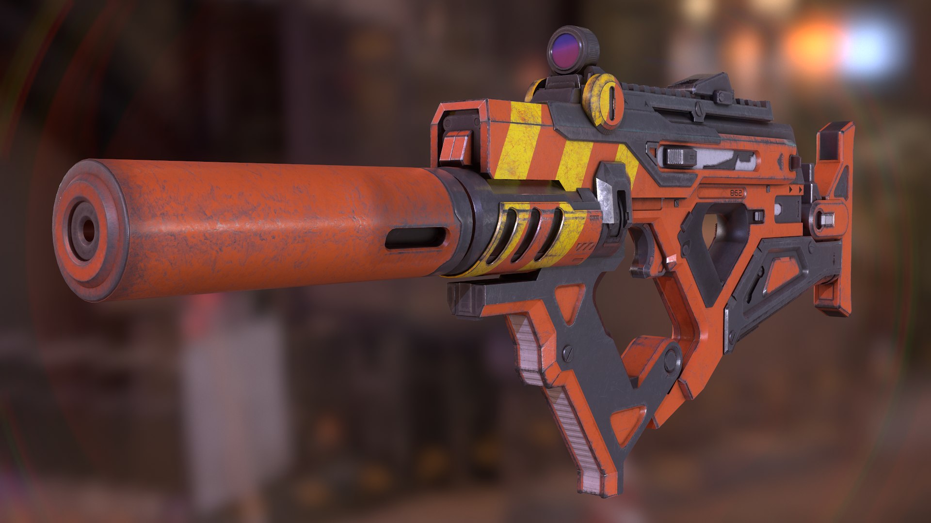Futuristic smg gun 3D model - TurboSquid 1518709
