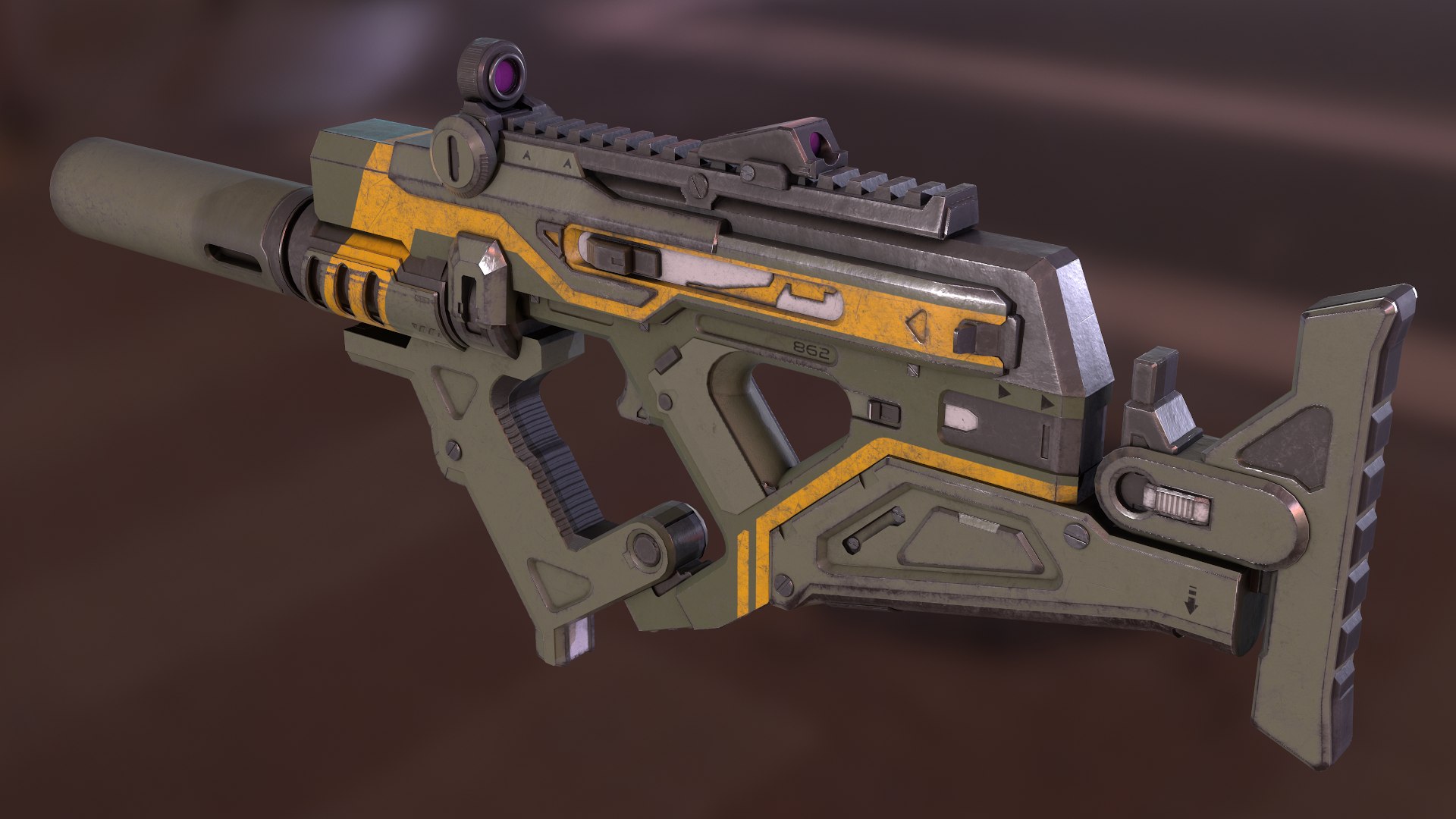 Futuristic smg gun 3D model - TurboSquid 1518709
