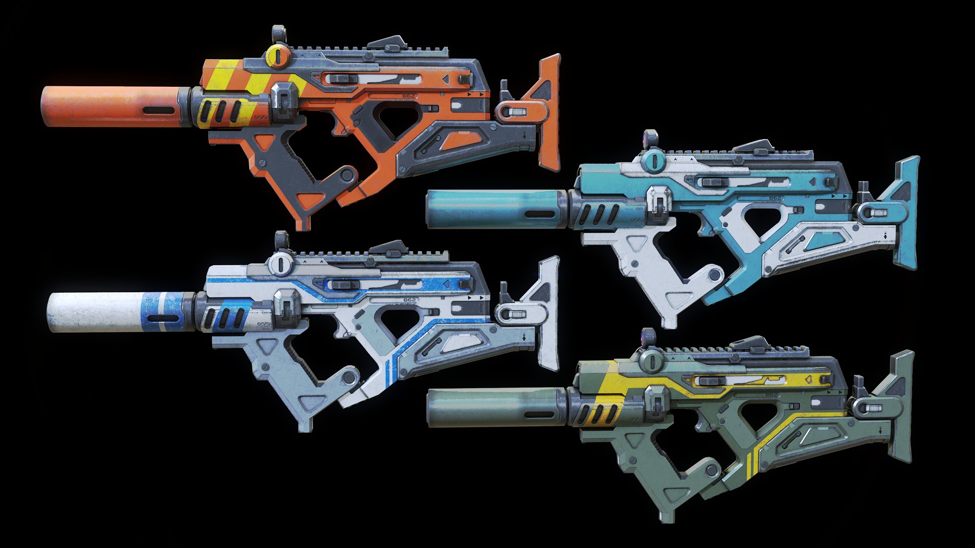 Futuristic smg gun 3D model - TurboSquid 1518709