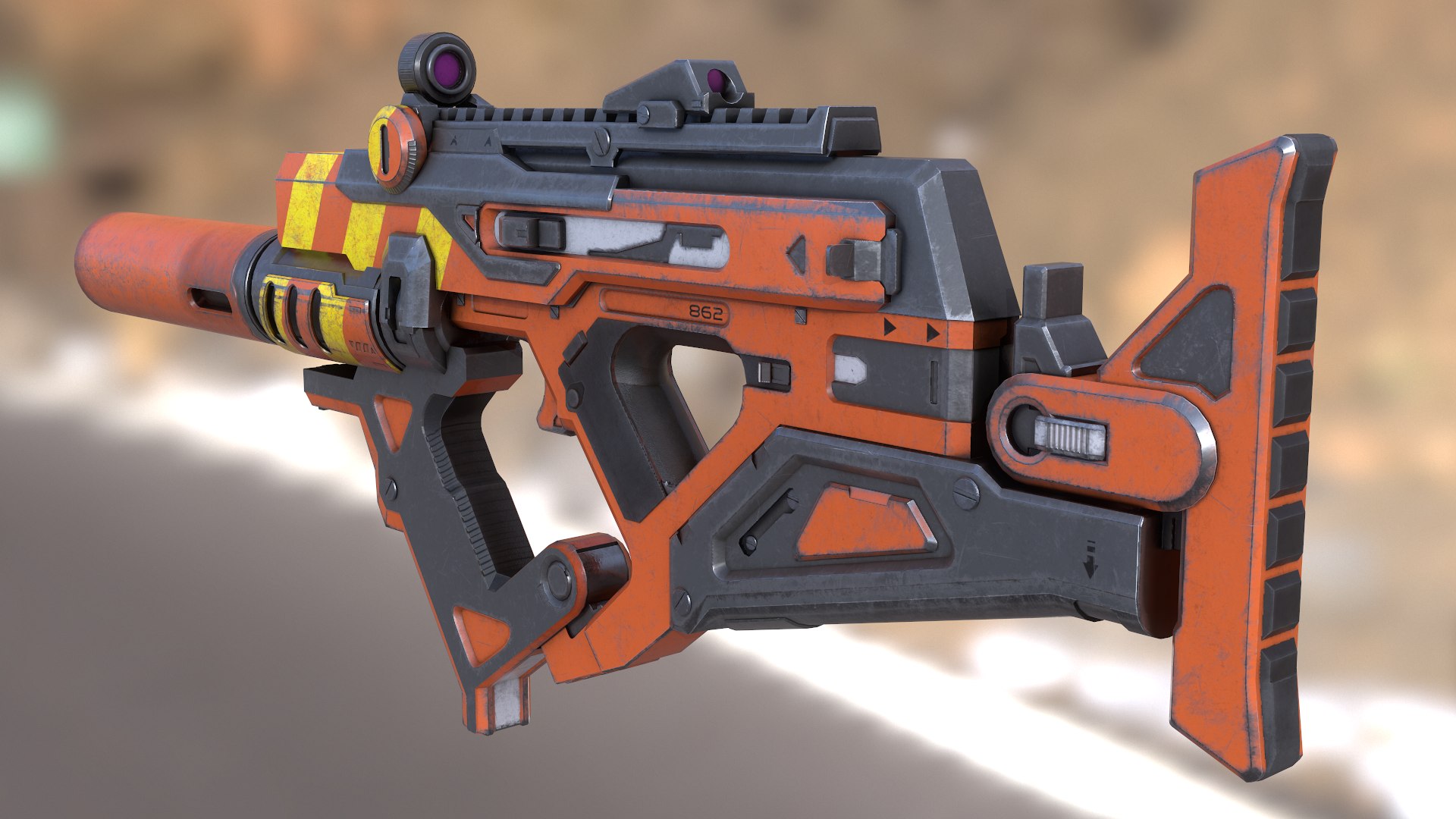 Futuristic smg gun 3D model - TurboSquid 1518709