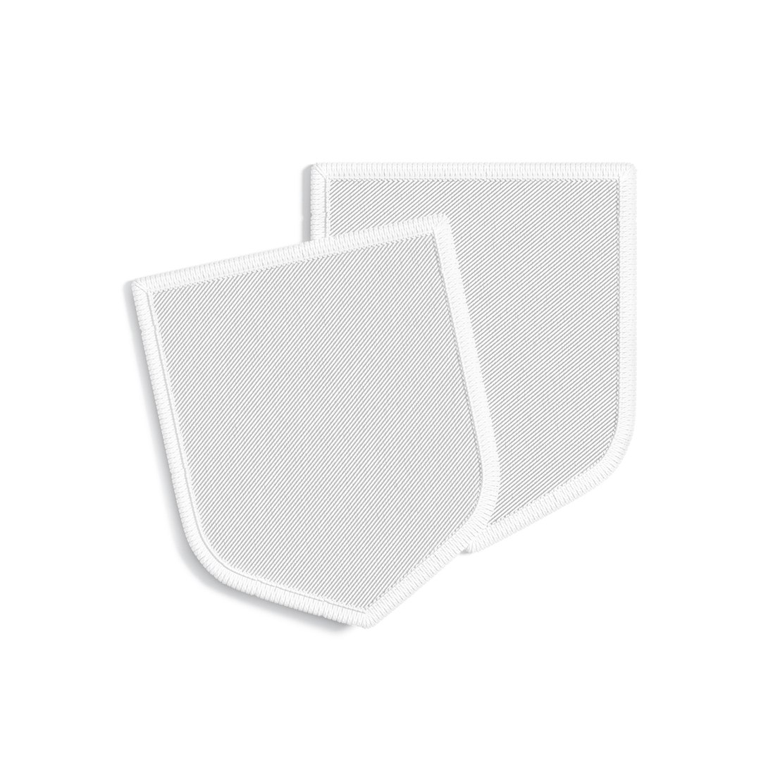 White Shield Embroidered Patch Stack - Lying Embroidery Emblem Pair 3D ...