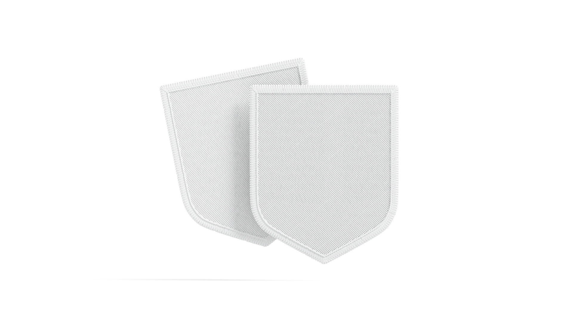 White Shield Embroidered Patch Stack - Lying Embroidery Emblem Pair 3D ...